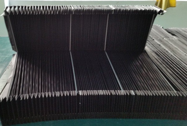Heat-sealed &folded bellows fabric +PVC for any kind of machine dust covers