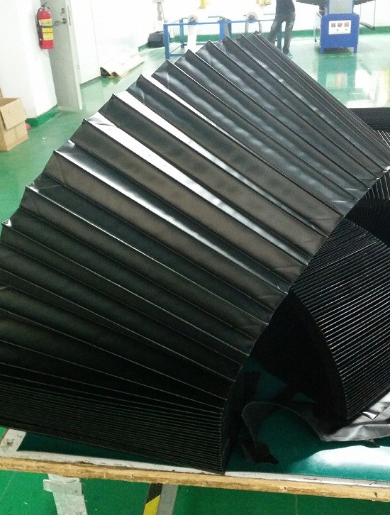 Heat-sealed &folded bellows fabric +PVC for CNC plasma cutting machine