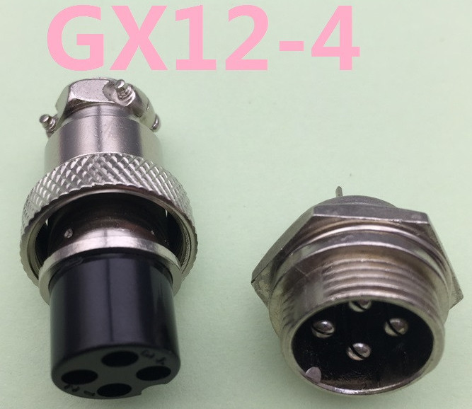 GX12 4Pin male & female 12mm wire panel connector aviation plug ...