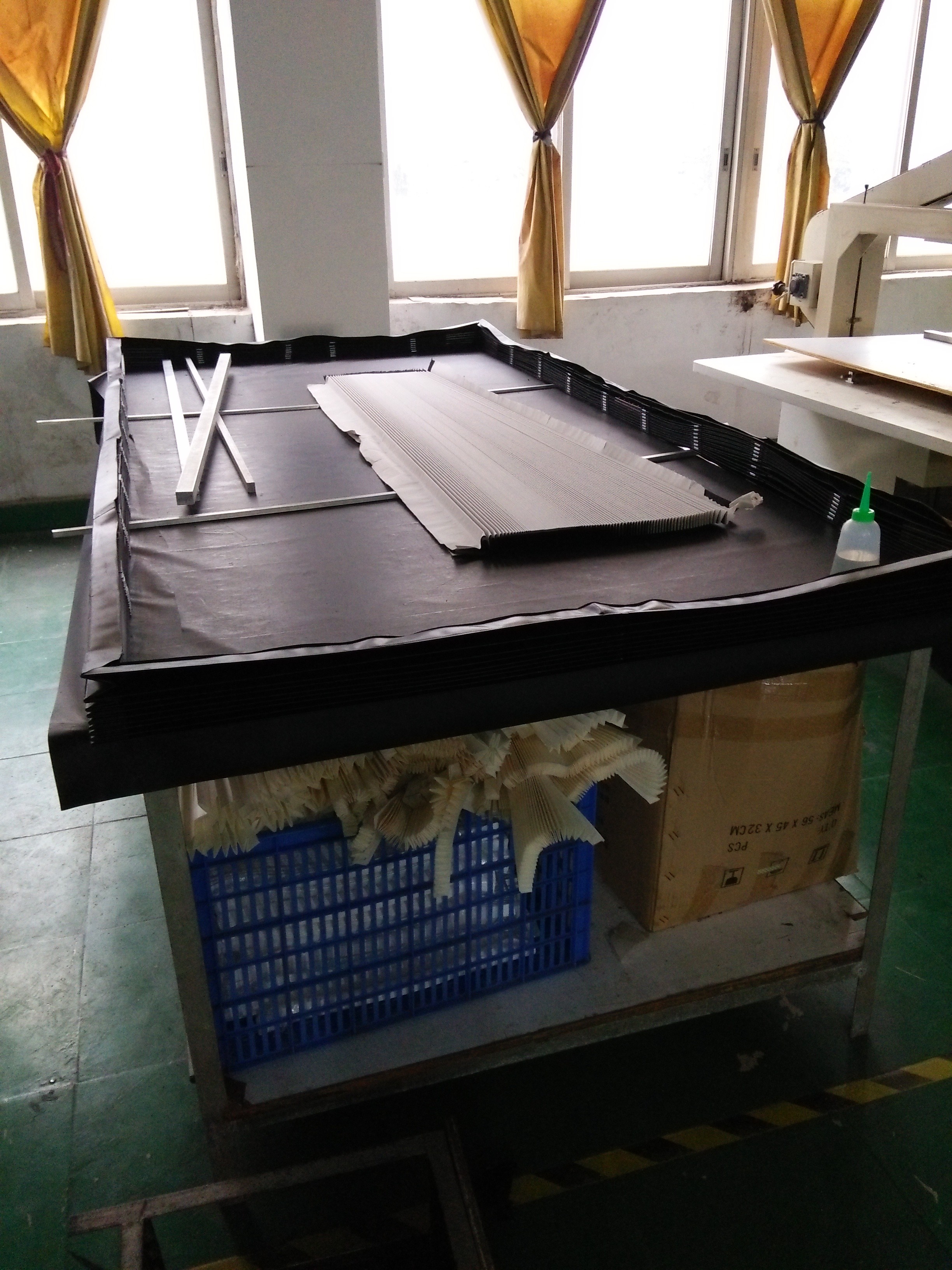 dust protective bellows made with metal frame +PVC +fiber cloth cover ...