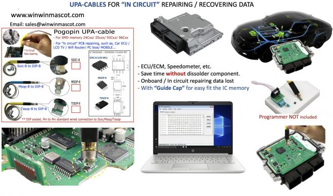 TSSOP 8 MSOP 8 POGO PIN ADAPTER with guide cap for in-circuit digiprog ...